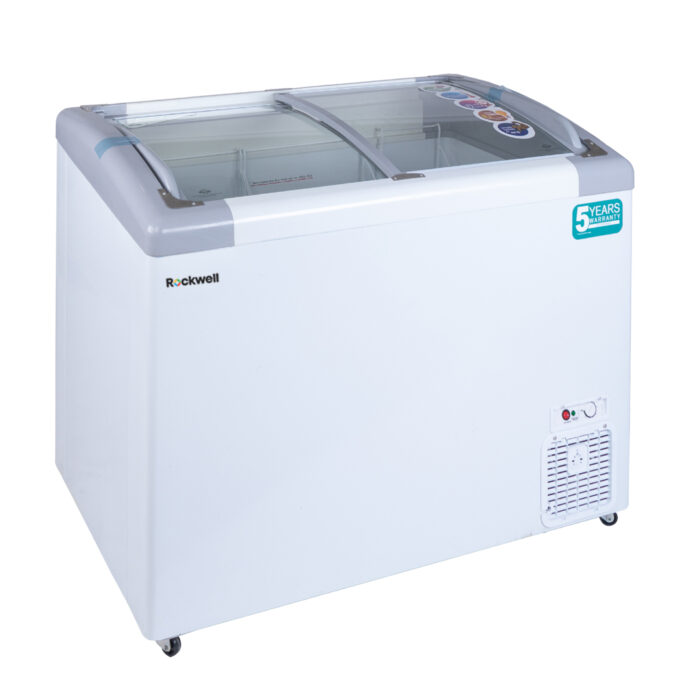 Rockwell 185Ltr, Curved Glass Green Freezer, In-built LED Light, Upto ...