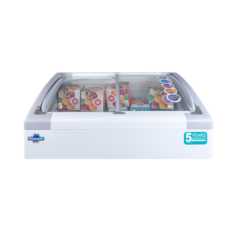 Rockwell 185Ltr, Curved Glass Green Freezer, In-built LED Light, Upto ...