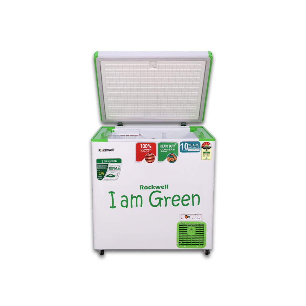 Rockwell 250SDUC, 4 star, Convertible GREEN Deep Freezer, Single Door ...