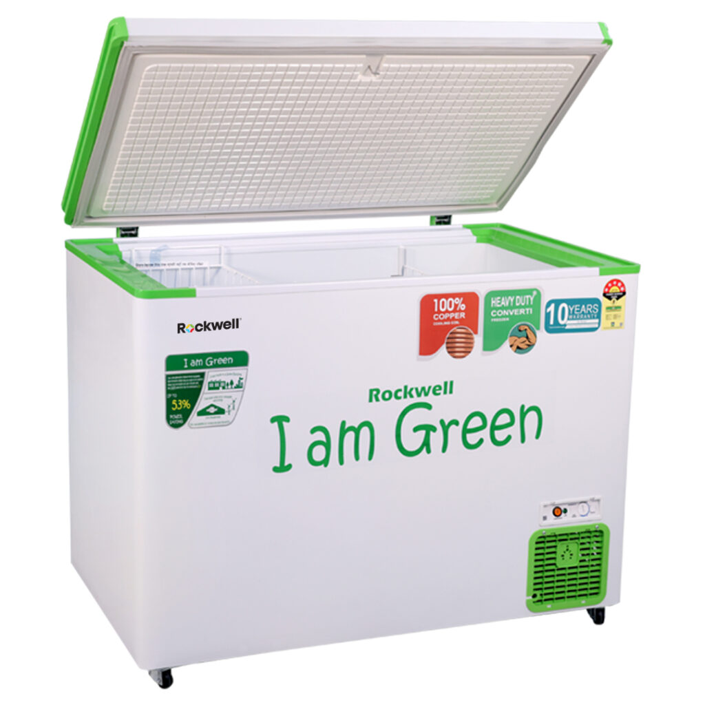 Rockwell 350SDUC, 5 Star, Convertible GREEN Deep Freezer, Single Door ...