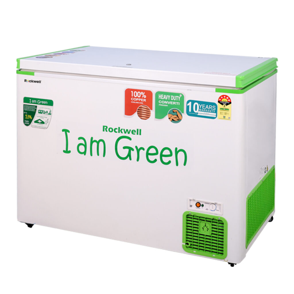 Rockwell 350SDUC, 5 Star, Convertible GREEN Deep Freezer, Single Door ...