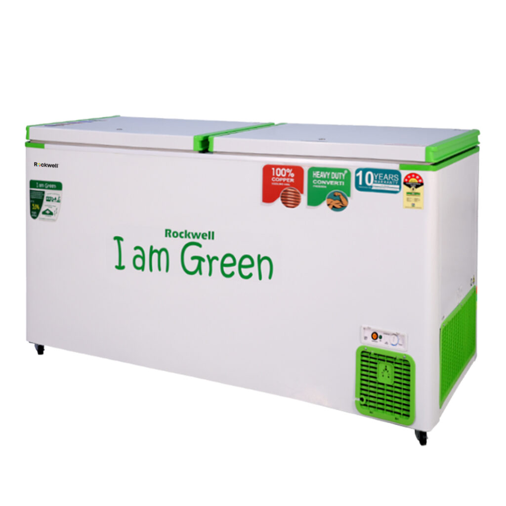 Rockwell 450DDUC, 5 Star, Convertible GREEN Deep Freezer, Double Door ...