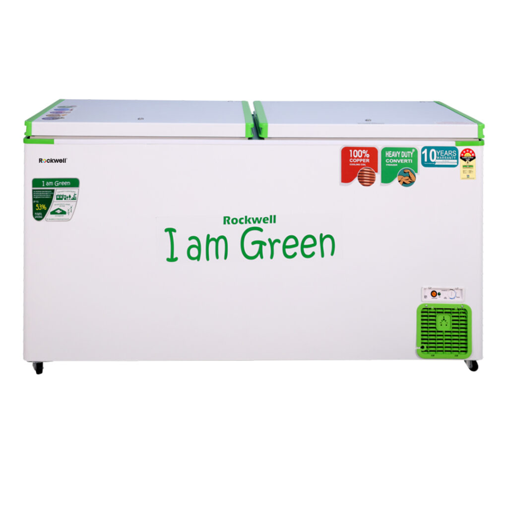 ROCKWELL 550DDUC, 5 Star, Convertible GREEN Deep Freezer, Double Door ...