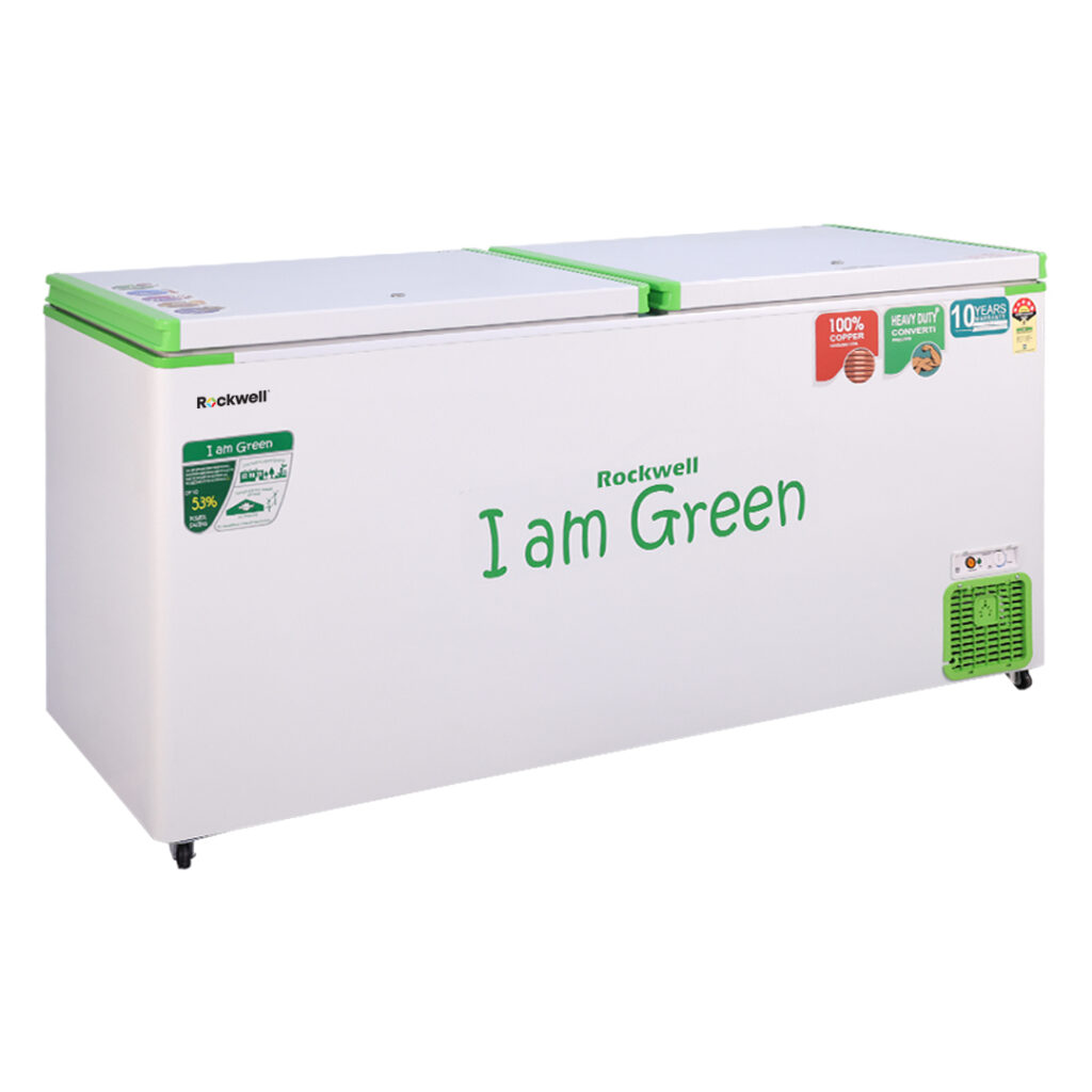 ROCKWELL 550DDUC, 5 Star, Convertible GREEN Deep Freezer, Double Door ...
