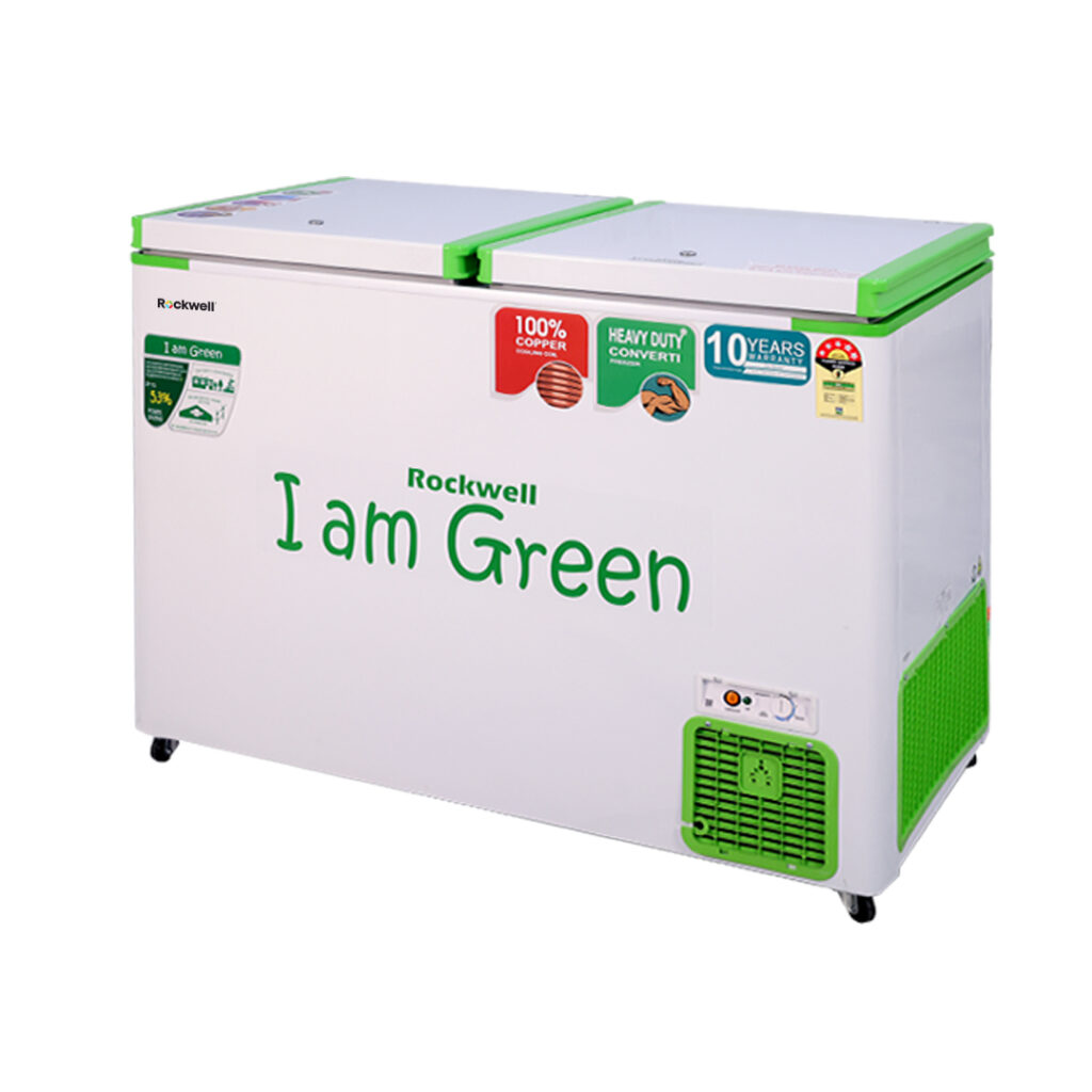 ROCKWELL 350DDUC, 5 Star, Convertible GREEN Deep Freezer, Double Door ...