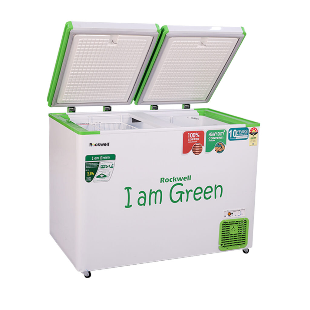 ROCKWELL 350DDUC, 5 Star, Convertible GREEN Deep Freezer, Double Door ...
