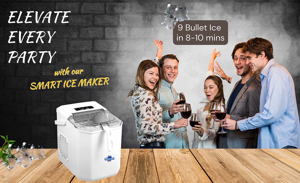 Rockwell IM12WP Portable Ice Maker Machine | 12 kg Daily Ice Production ...