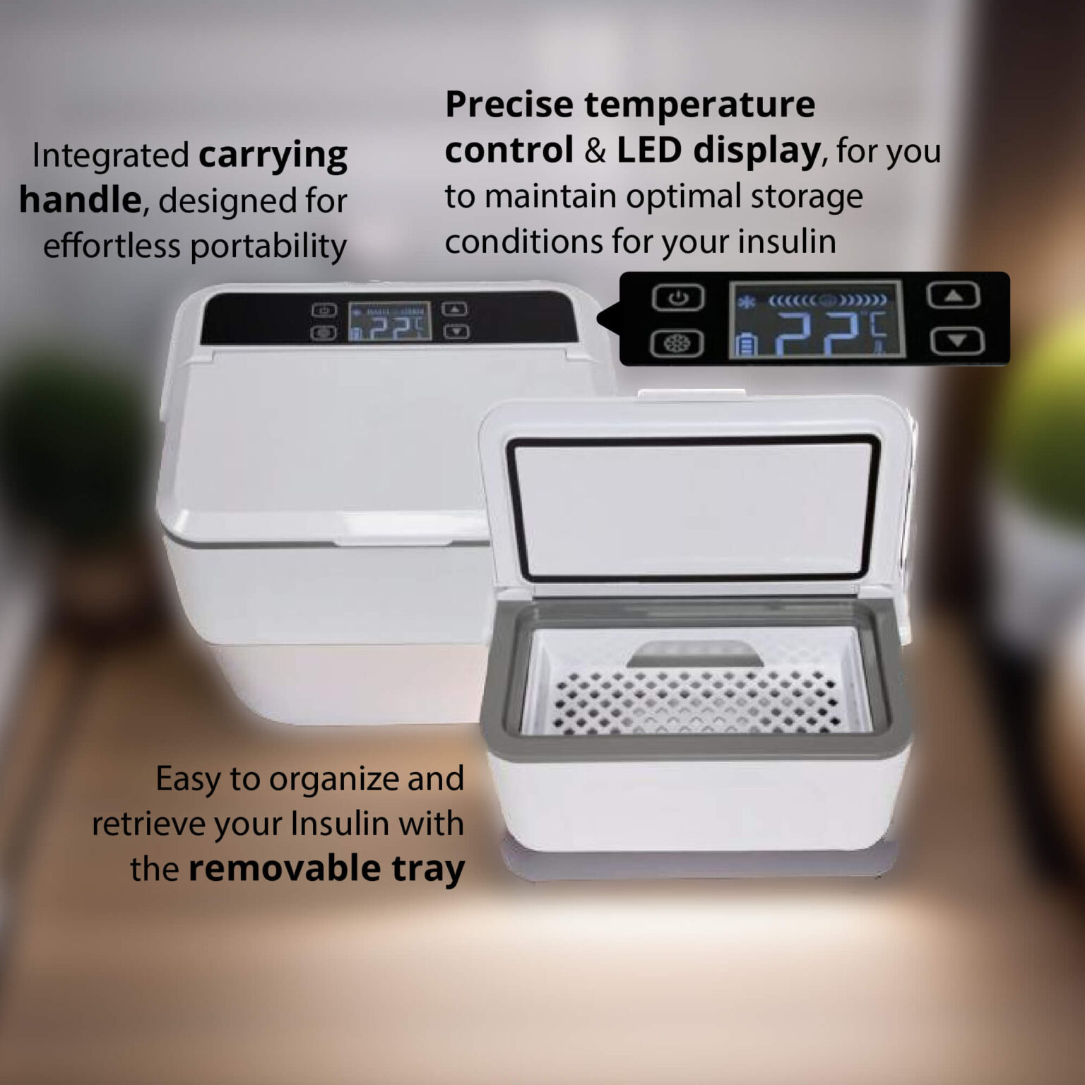 Rockwell 1L Insulin Fridge, holds 16 Injection Pens or 50 Bottles of ...